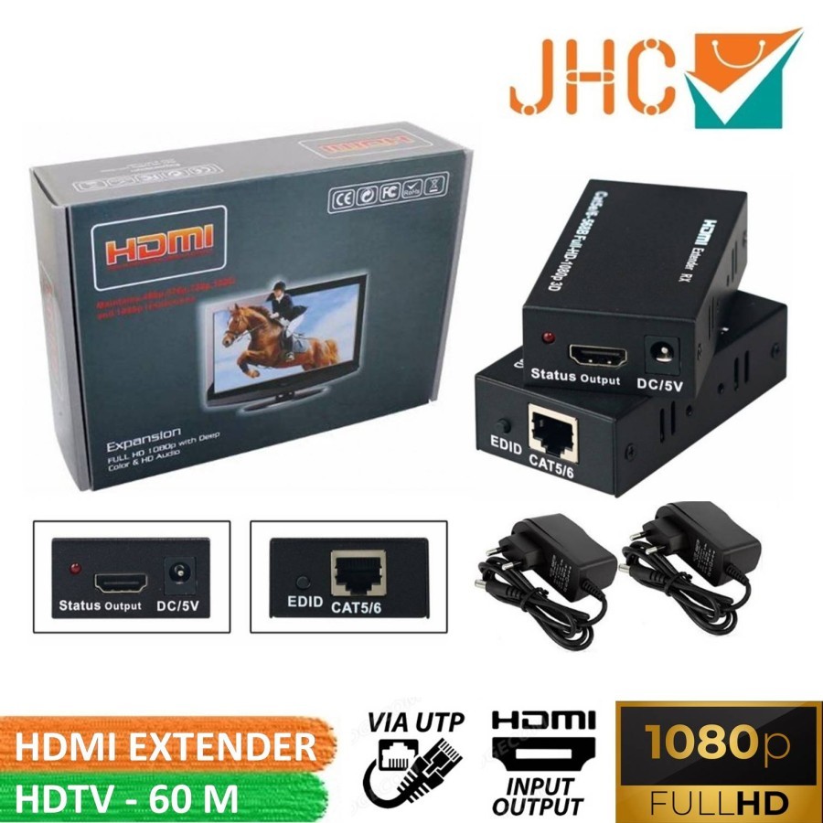 Jual HDMI Extender 60M / HDMI Extension Up to 60 Meter 1080p over UTP ...