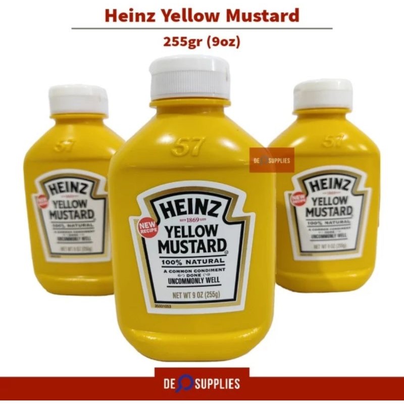Jual Heinz Yellow Mustard Squeeze 255gr - Classic Saus Mustard USA 9oz | Shopee Indonesia