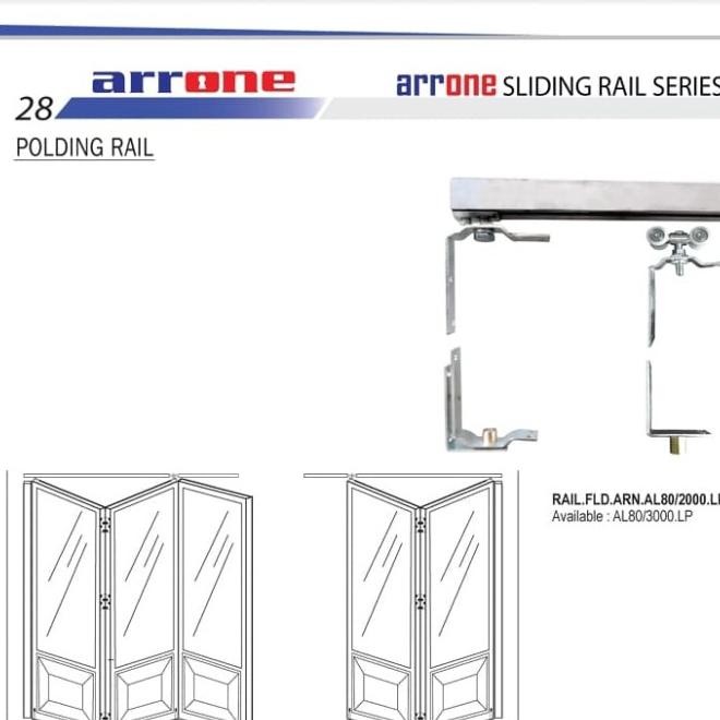 Jual Rel Pintu Lipat Alumunium 3M Lengkap Asesoris 4 Daun Satu Arah ...