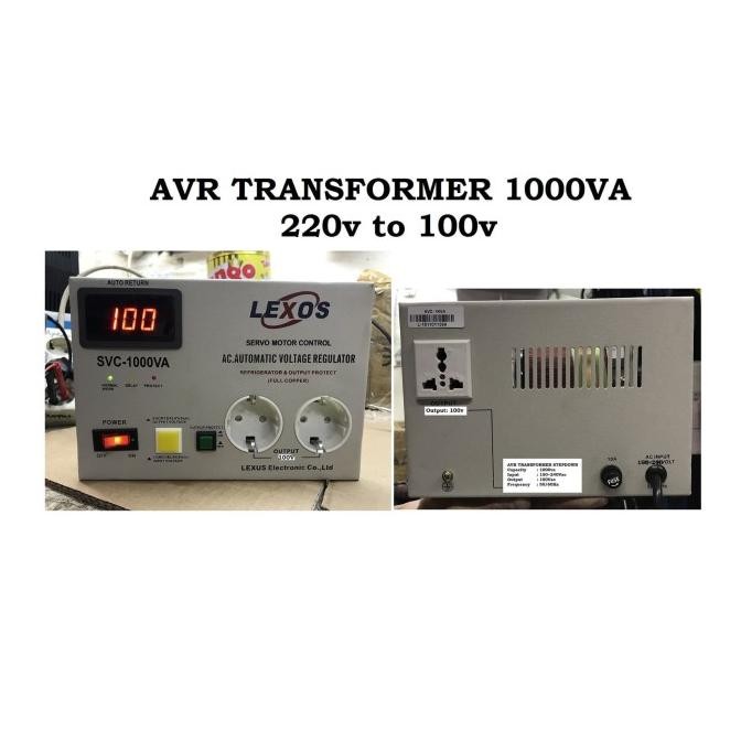 Jual Avr Transformer Step down + Stabilizer 1000 Va 220v ke 100v 110v ...