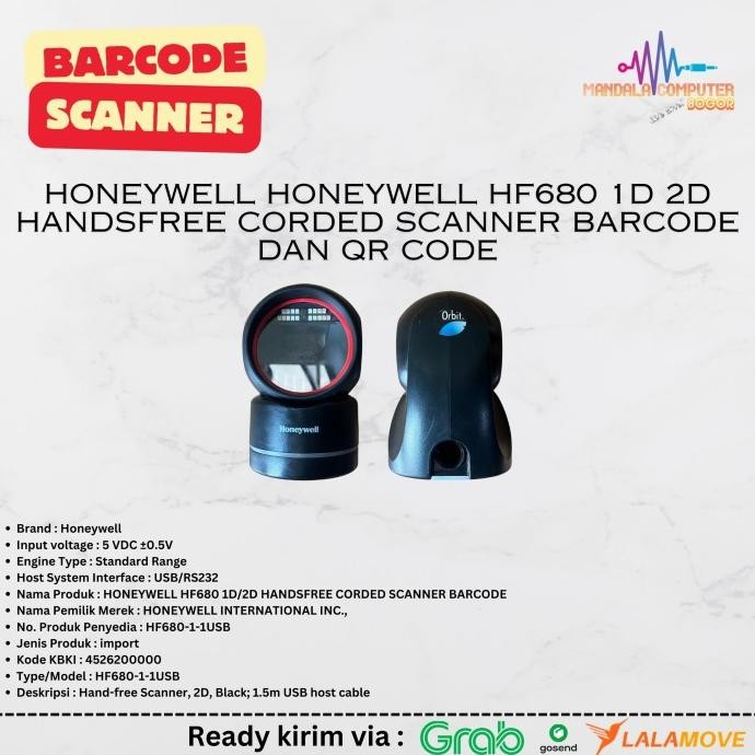 Jual Honeywell HONEYWELL HF680 1D 2D Handsfree corded scanner barcode ...