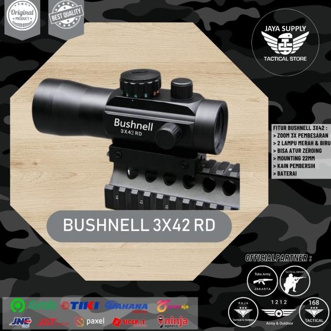 Jual Bushnell 3x42 Red Dot Scope Zoom 3x Teleskop Telescope Acog Sight ...