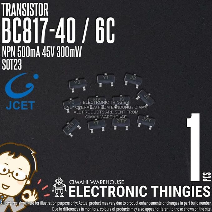 Jual Diskon (20) BC817-40 SOT23 JCET 6C TRANSISTOR SMD BC817 thingie43 Juara | Shopee Indonesia