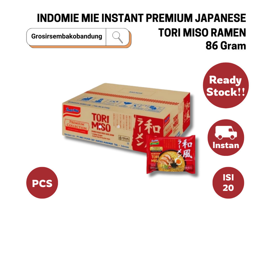 Jual INDOMIE MIE INSTANT PREMIUM JAPANESE TORI MISO RAMEN PCK 86g - 1 Dus - Kota Bandung ...
