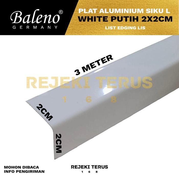 Jual Plat Aluminium Siku L PUTIH WHITE 2X2cm List Edging Lis Lemari ...