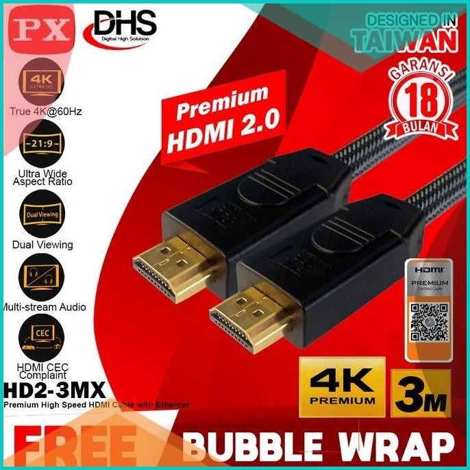Jual KABEL HDMI to HDMI Premium HD2 - 3MX TRUE 4K DUAL VIEWING & 3D ...