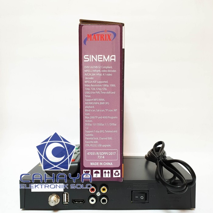 Jual Receiver Parabola Matrix Sinema Hd Free Channel Premium Fta Cinema ...