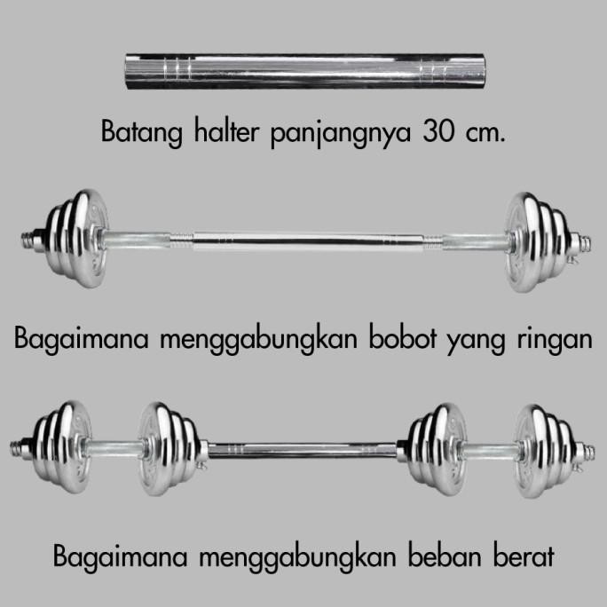 Jual Dumbbell Barbel Set Alat Angkat Beban 30 Kg - Besi Chrome - Model Q303 | Shopee Indonesia