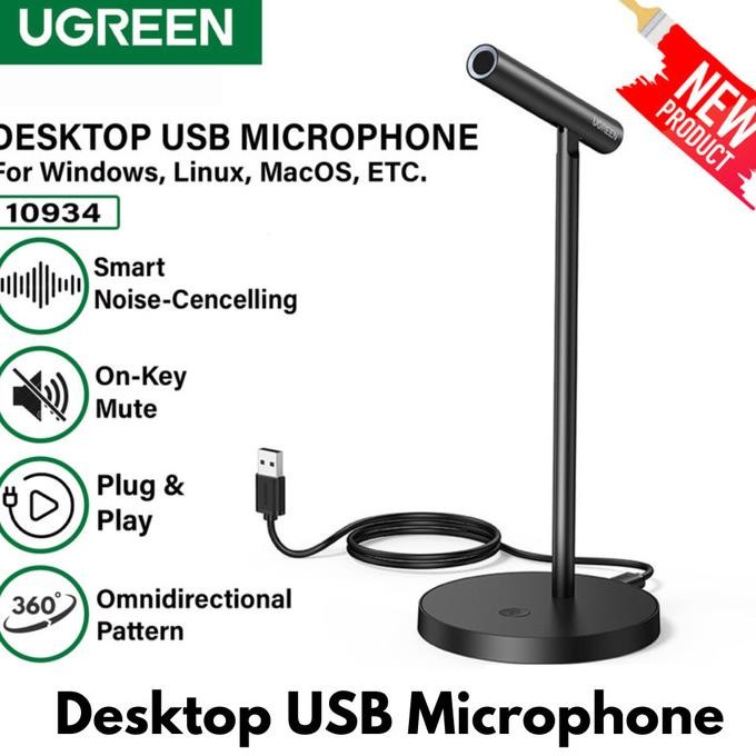 Jual Ugreen Microphone Microfon Mic USB PC Laptop Desktop Streaming ...