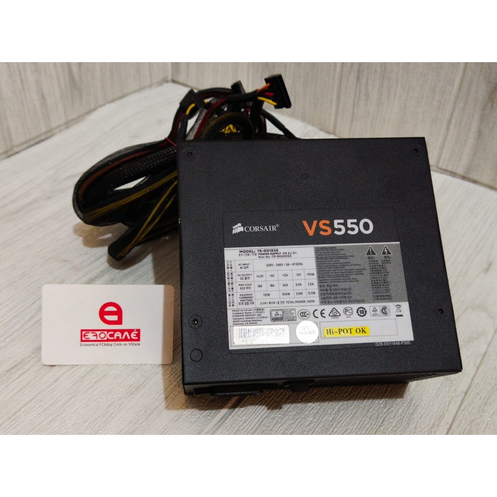 Jual PSU Pure Corsair VS550 550W 80 PLUS White Non-Modular | Shopee ...