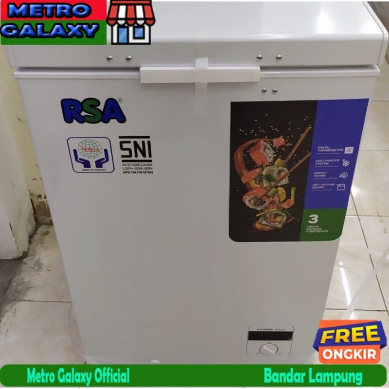 Jual chest freezer / freezer box 100 liter RSA cf 110 GARANSI RESMI ...