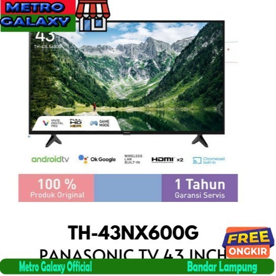 Jual PANASONIC 43 inc 4K Ultra HDR Google tv TH-43NX600G GARANSI RESMI ...