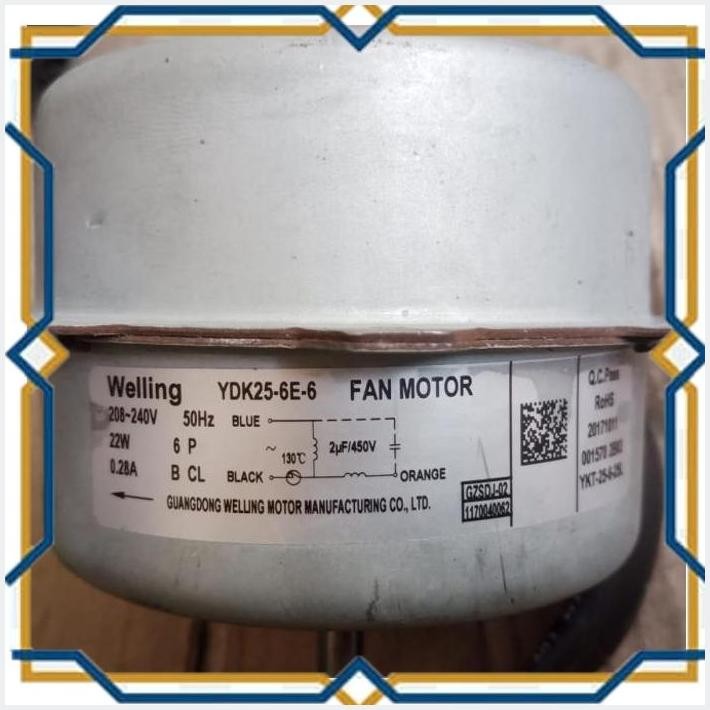 Jual [PAL] MOTOR FAN OUTDOOR AC SAMSUNG WELLING YDK25-6E-6 208-240V 50HZ 22W 6 P 0.28A B CL ...