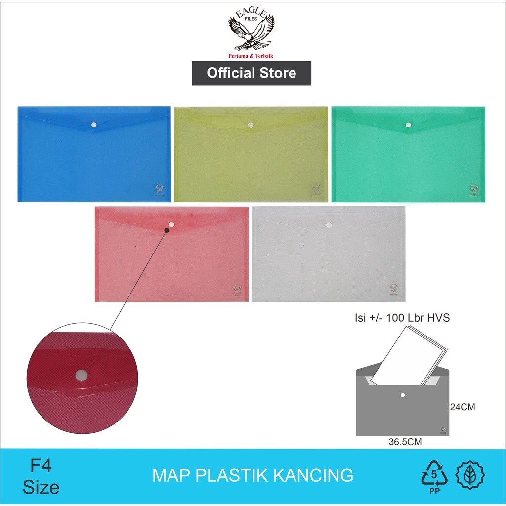 Jual EAGLE Map Plastik / Map Kancing / Map Kancing Plastik / Map ...