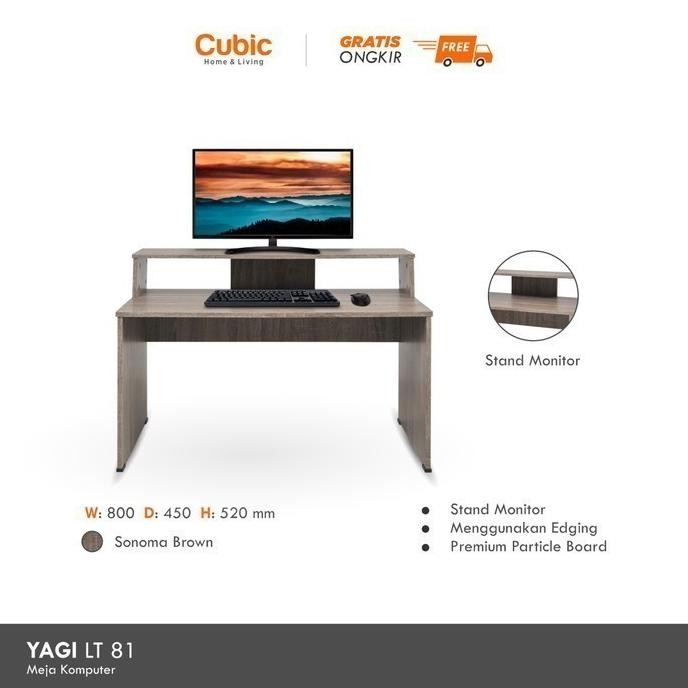 Jual Cubic Meja Komputer Rumah / Meja Kerja Lesehan Minimalis / YAGI LT ...