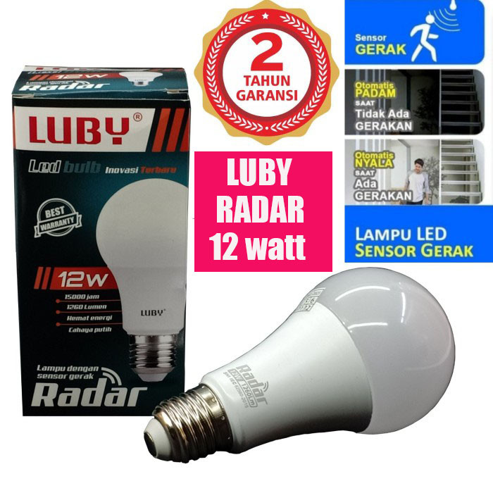 Jual Lampu Bohlam LED sensor gerak radar Luby 12w -motion gerak luby ...