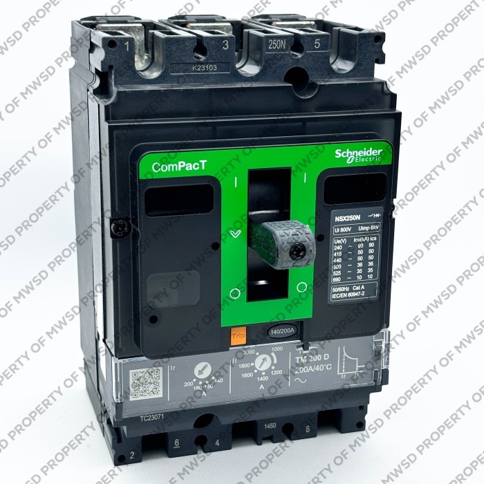 Jual SCHNEIDER MCCB NEW NSX250N 3P 200A TMD 50KA TMD C25N3TM200 ...