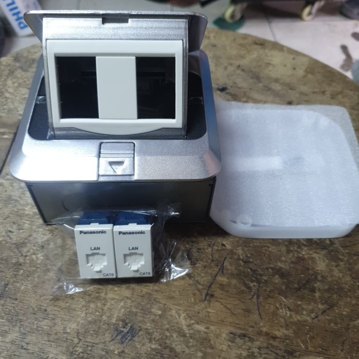 Jual POP UP FLOOR OUTLET DUPLEX PANASONIC CAT6 + BLANK CHIP KOSONG ...
