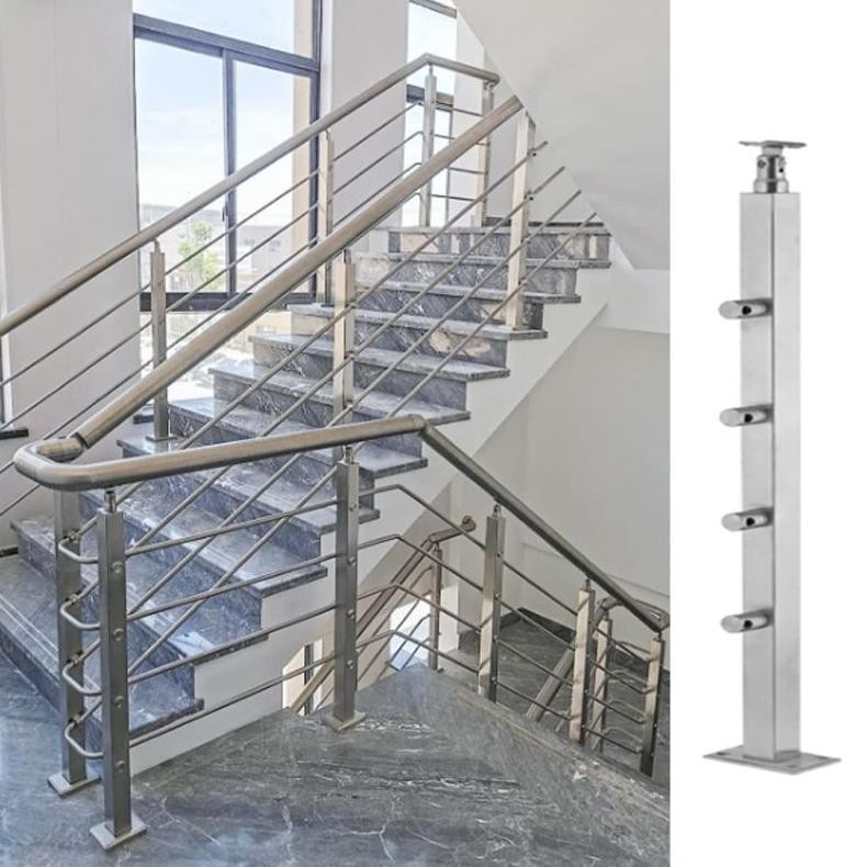 Jual Premium 85cm Railing Tangga Stainless Model Kotak Hollow Railing ...