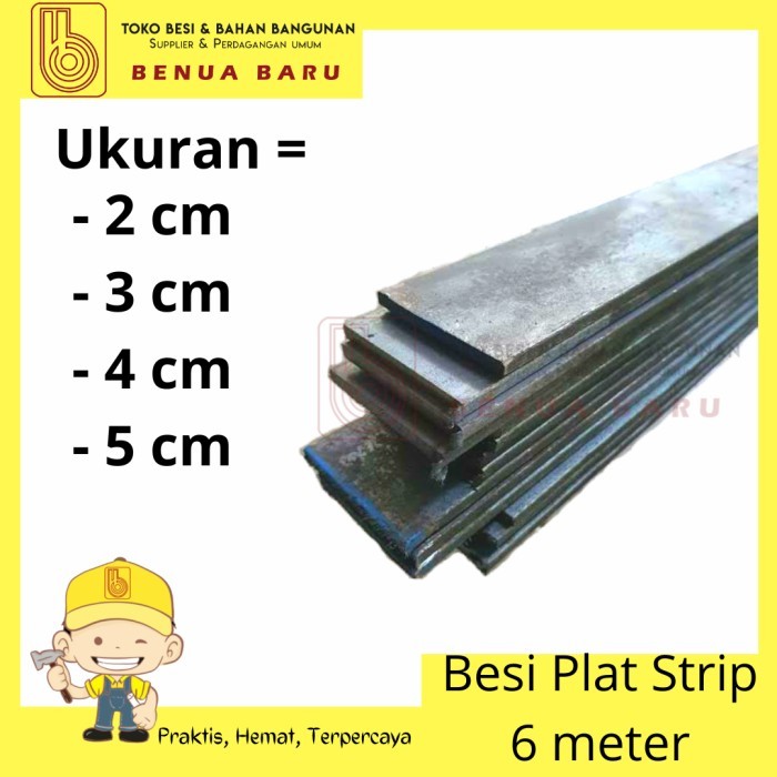 Jual Besi Plat Strip 6 Meter 2 Cm 3 Cm 4 Cm 5 Cm / Plat Strip Besi 6 ...