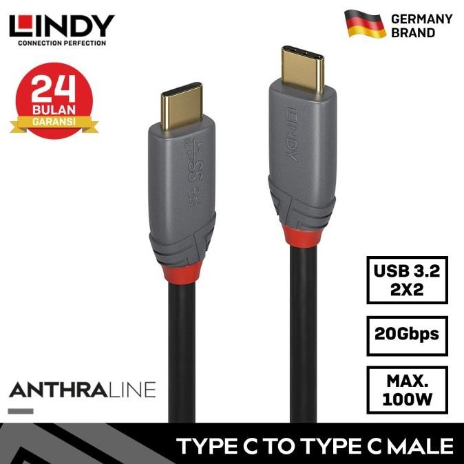 Jual HARGA DISC - Kabel Type C LINDY 20Gbps USB 3.2 Gen2x2 Charging ...