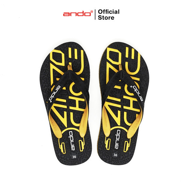 Jual Ando Official Sandal Jepit Choice Remaja - Hitam/Kuning | Shopee ...