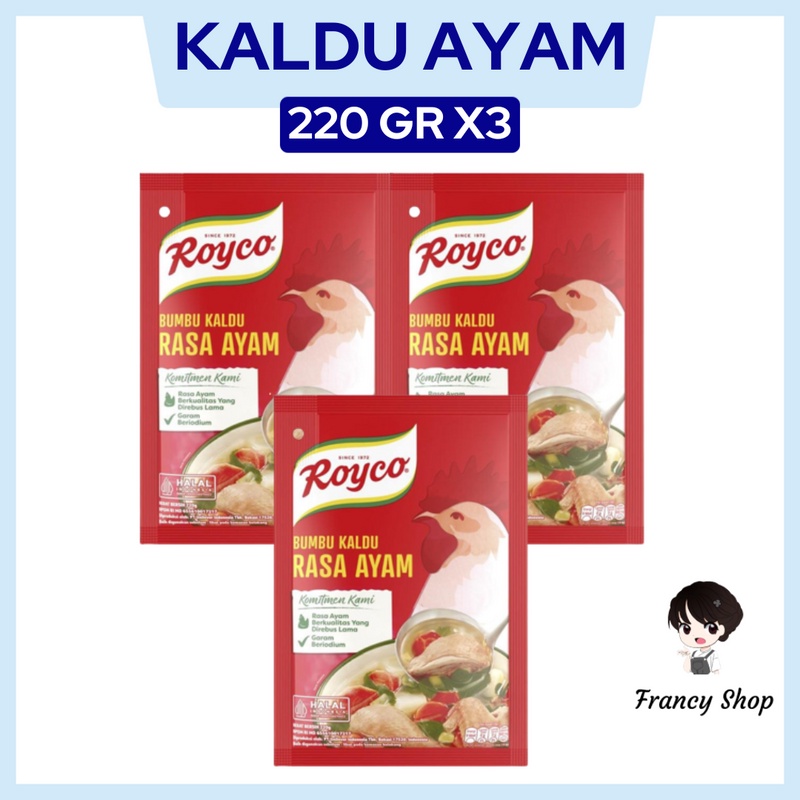 Jual Paket Murah Royco Bumbu Kaldu Penyedap Rasa Ayam 220 gr x3 Pcs ...