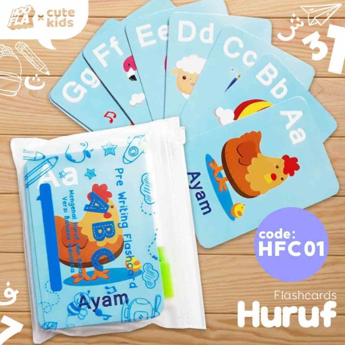Jual kartu bermain ABC / kartu alfabet HFC 01 FLASHCARD (HURUF ...