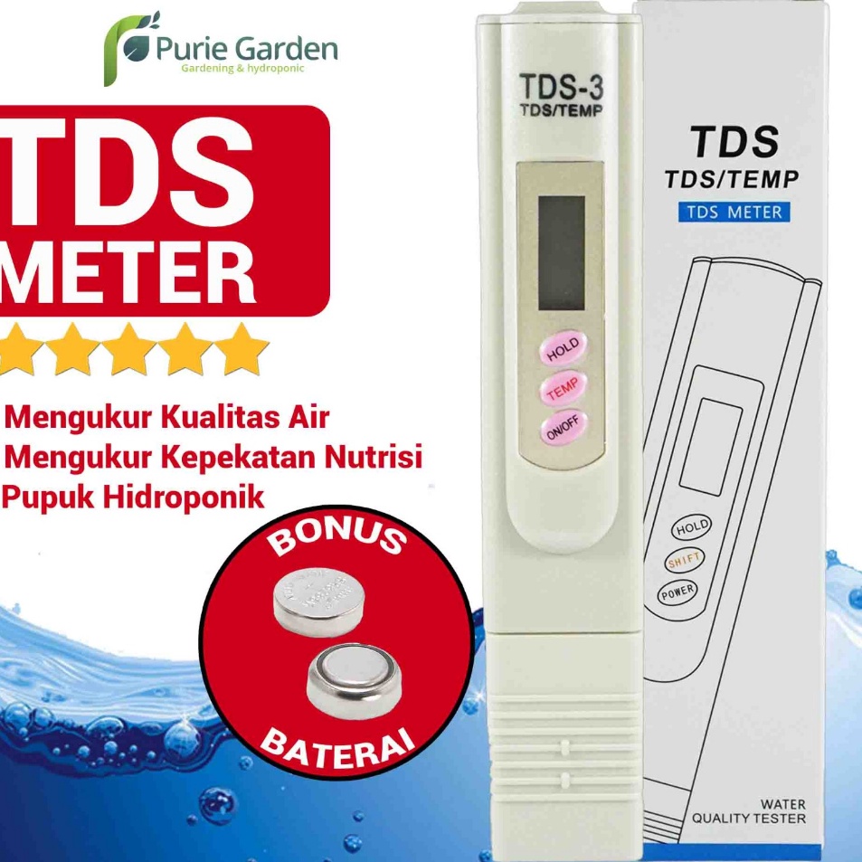 Jual Kode8p3Od Purie Garden TDS Meter Alat Ukur Nutrisi PPM Hidroponik (Hold) | Shopee Indonesia