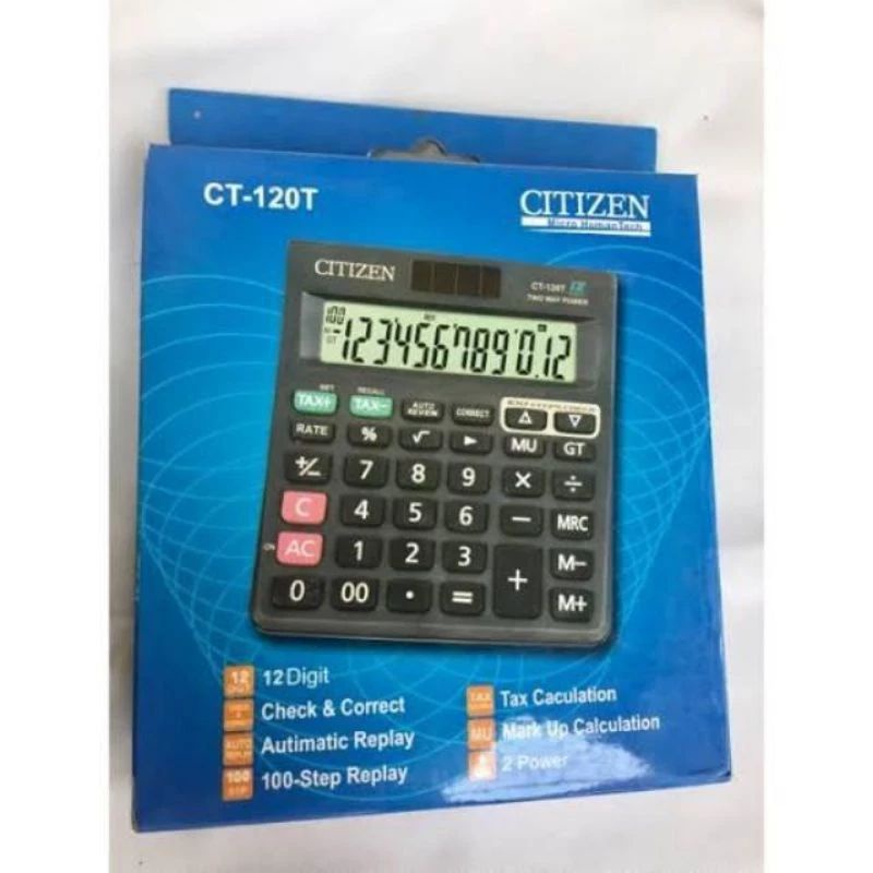 Jual kalkulator citizen ct-120T, 12 digit ukuran sedang | Shopee Indonesia