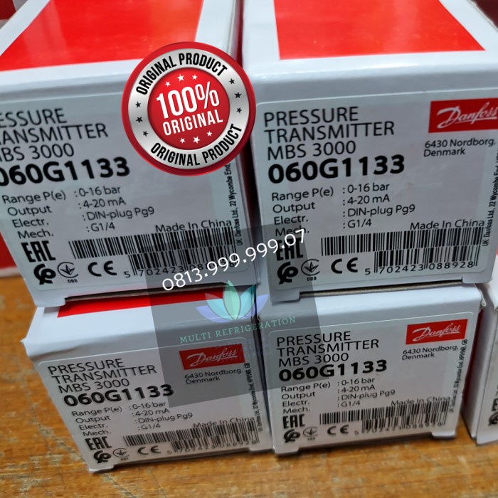 Jual Pressure Transmitter Danfoss MBS3000 060G1133, 16bar ORIGINAL | Shopee Indonesia