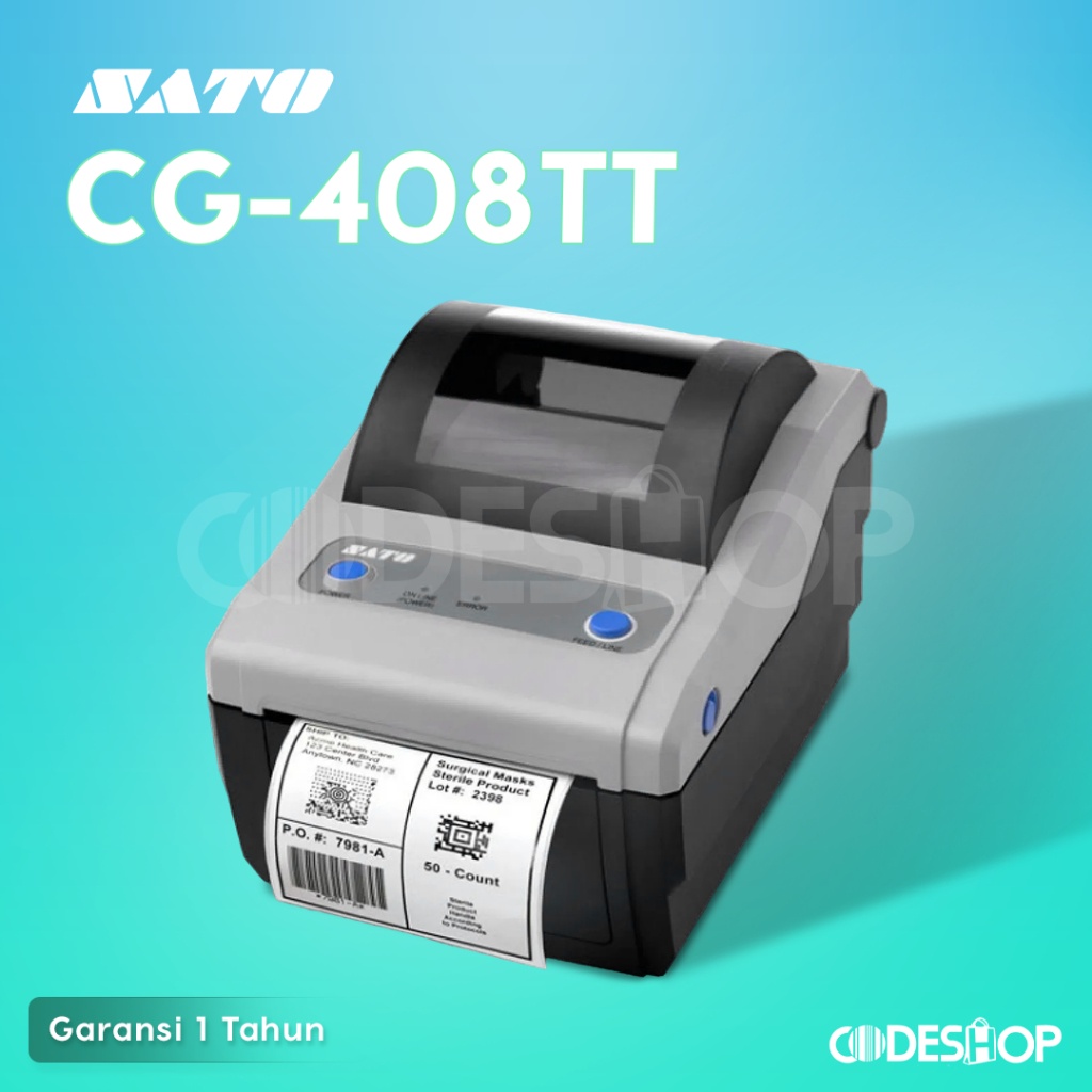 Jual Printer Barcode SATO CG-408TT Direct Thermal Transfer 203dpi USB ...