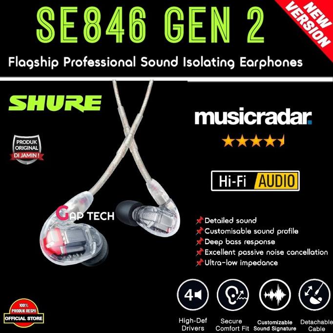 Jual SHURE SE846 / SE 846 Gen 2 Gen2 Flagship Sound Isolation Earphones ...