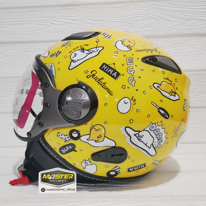 Jual Helm Kyt Elsico #7 Black Matt Yellow Red Kyt Half Face | Shopee Indonesia