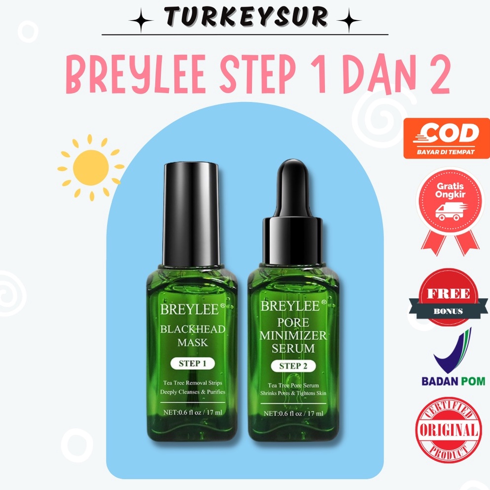 Jual BREYLEE Step 1 Blackhead Mask Komedo100 Sheets of Paper Step 2 ...
