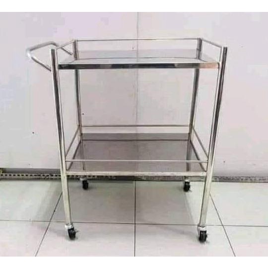 Jual Meja Instrumen 2 Susun Stainless Steel Trolley Troly Meja Periksa ...