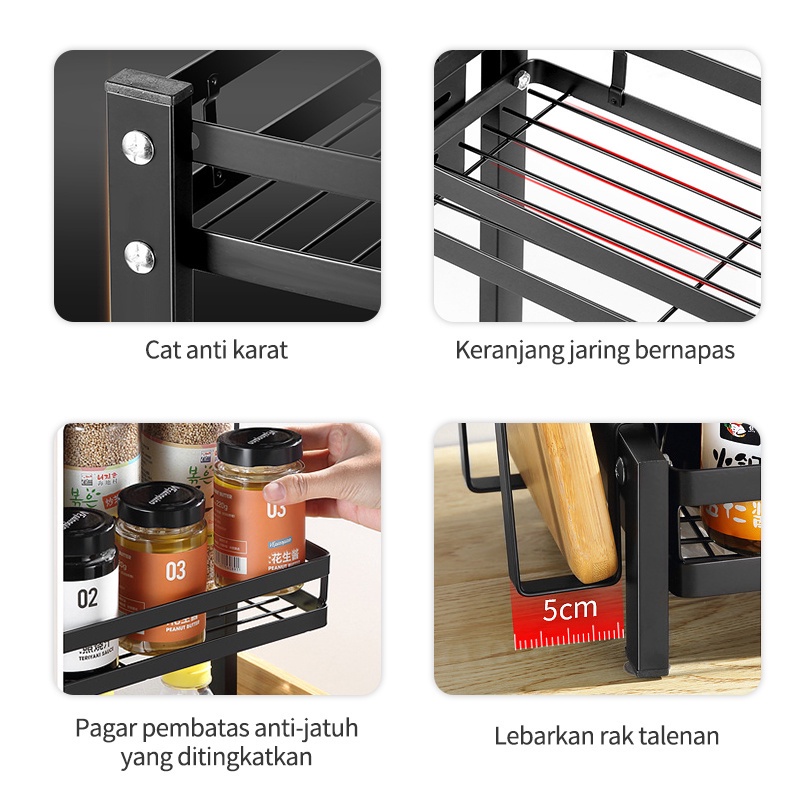 Jual Rak Dapur Rak Rempah Rak Bumbu Stainless Steel Rak Yimpanan Bumbu ...