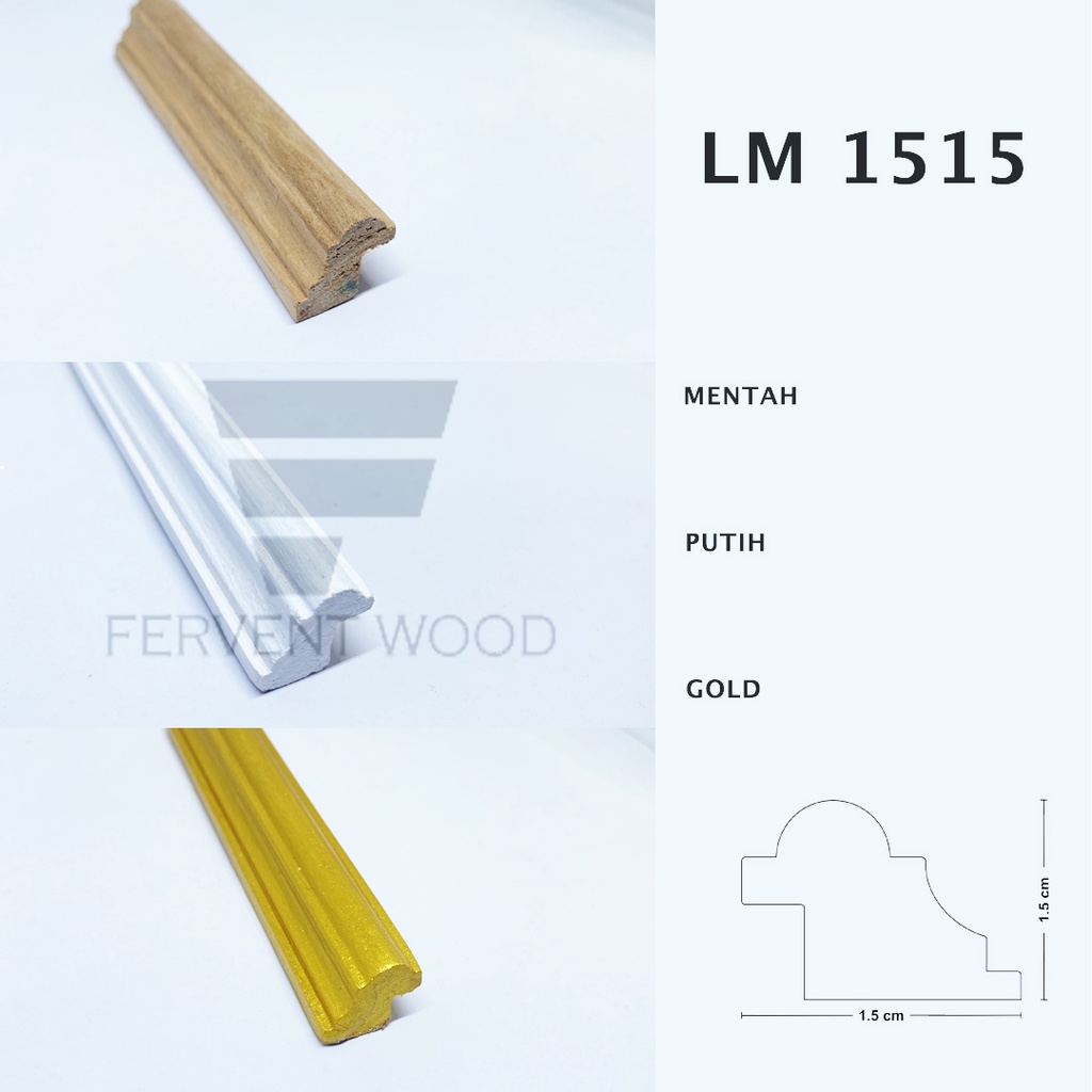 Jual FERVENT WOOD Lis Kayu Wall Moulding Molding Wainscoting Dinding ...