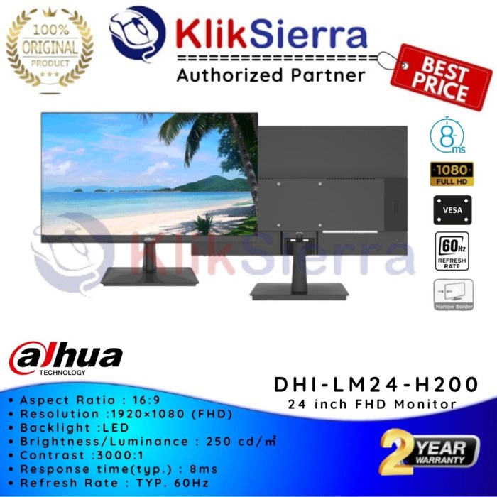 Jual LED Monitor Dahua 24 Inch DHI-LM24-H200 FHD HDMI Speaker LM24H200 24" | Shopee Indonesia