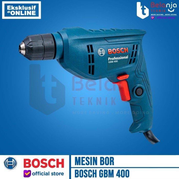 Jual Bosch Mesin Bor Besi Listrik GBM400 10MM + Mata Bor Set Xline 33 ...