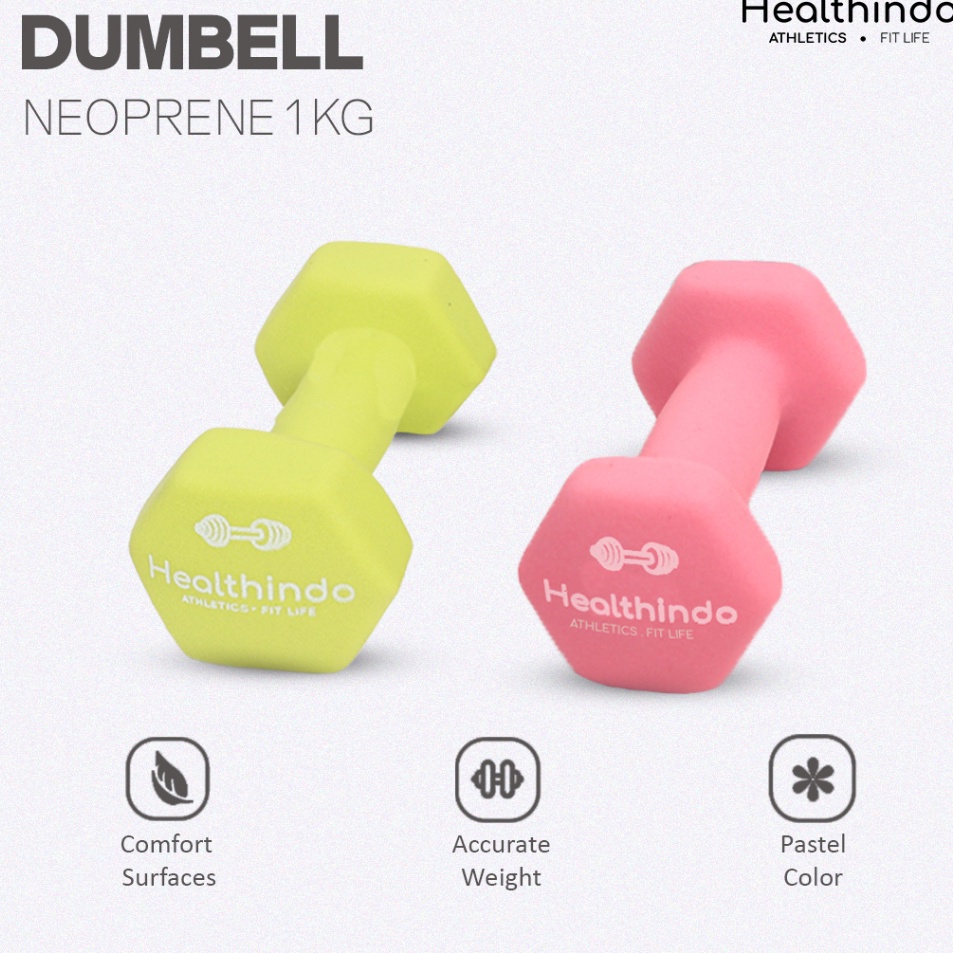 Jual NA Healthindo - Dumbell 1Kg (1 PCS) Neoprene Dumbbell Mini ...