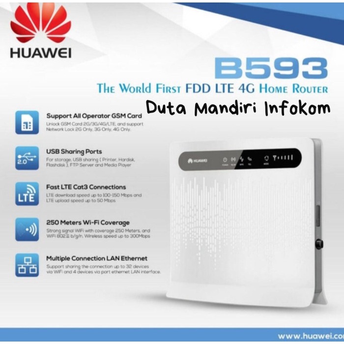 Jual Modem Router Wireless Huawei B593 Home Router LTE 4G Unlock ...
