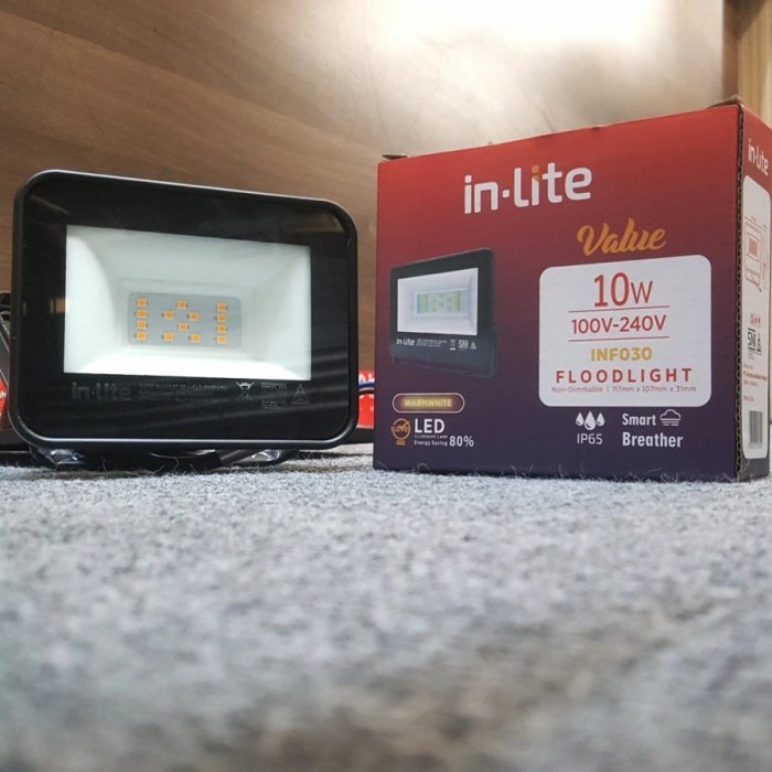 Jual Lampu Sorot Tembak Flood Light Led Inlite 10W 20W 30W 50W 100W Inf030 Berkualitas | Shopee ...