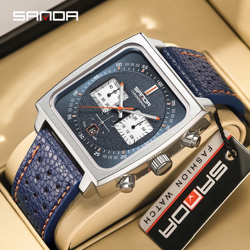 Jual SANDA Fashion Square Quartz Men Watches Top Brand Luxury Male ...