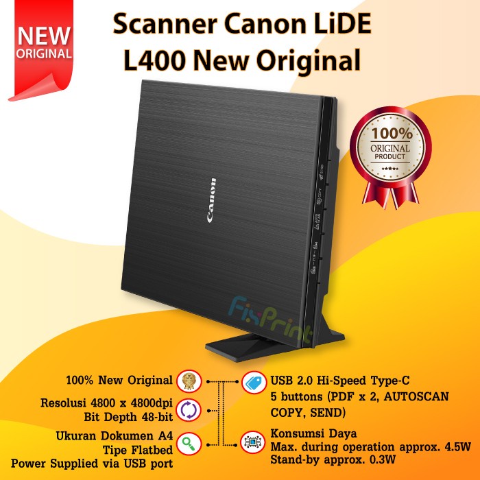 Jual Scanner Canon CANOSCAN LIDE 400 Flatbed Scanner New Original Resmi ...