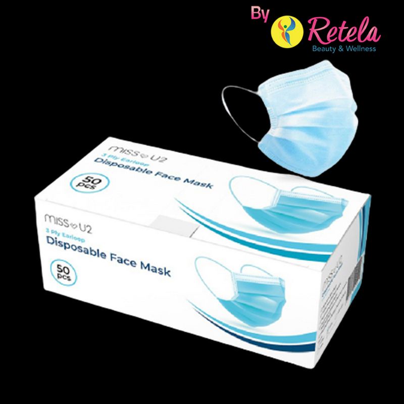 Jual Miss U2 3Ply Earloop Disposable Face Mask 50 Pcs | Shopee Indonesia