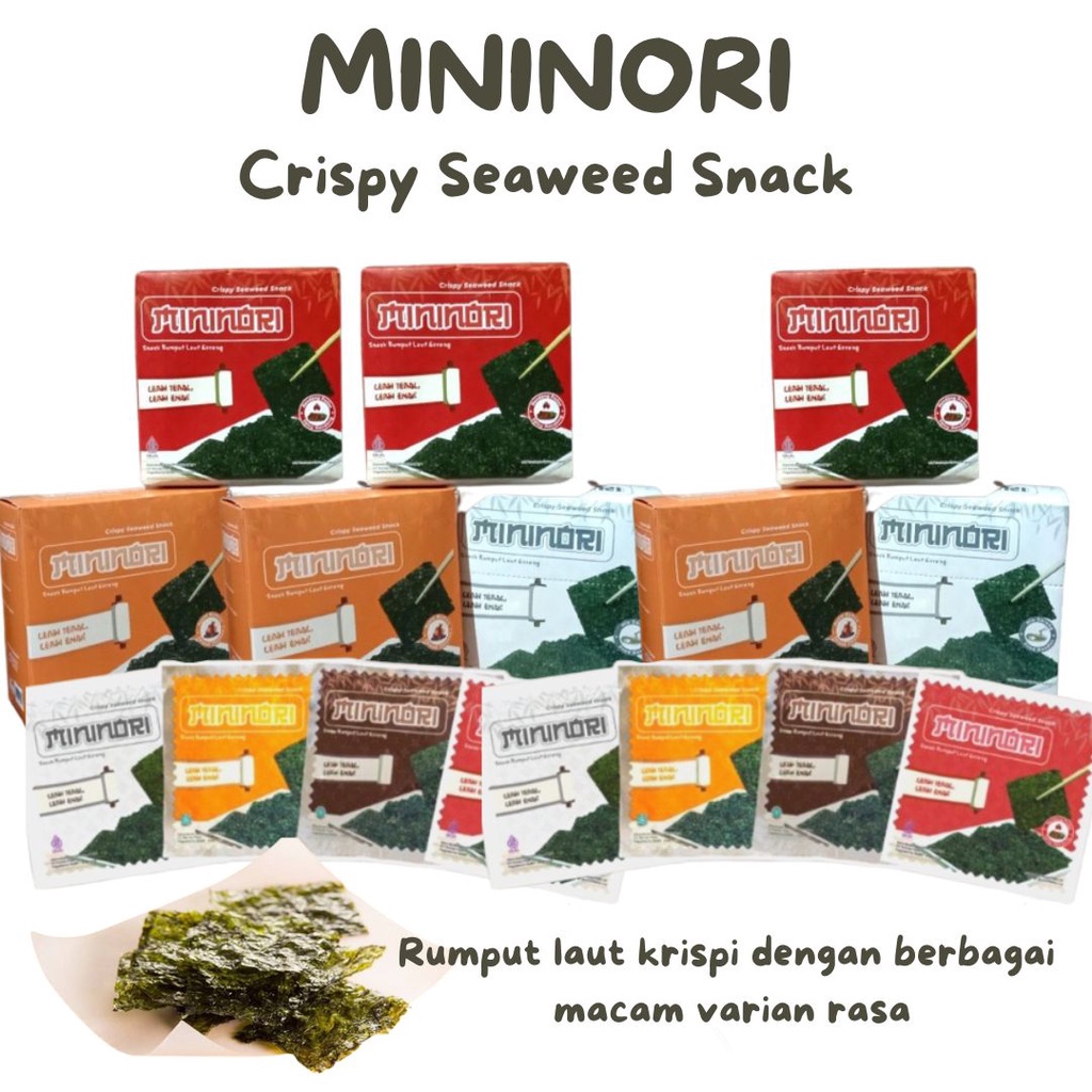 Jual Rumput Laut Mininori 4gr/ Mininori Crispy Seaweed Snack /Rumput ...