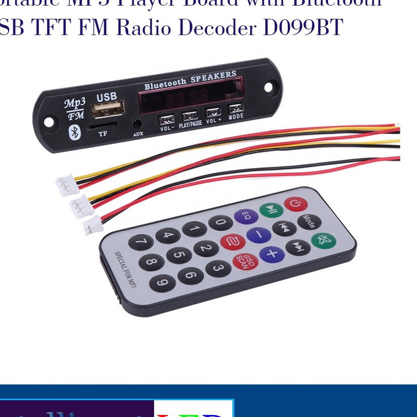 Jual (H-C☼ L) MP3 Player Board with Bluetooth USB SD Card FM Radio Decoder D099BT/ banyak ...