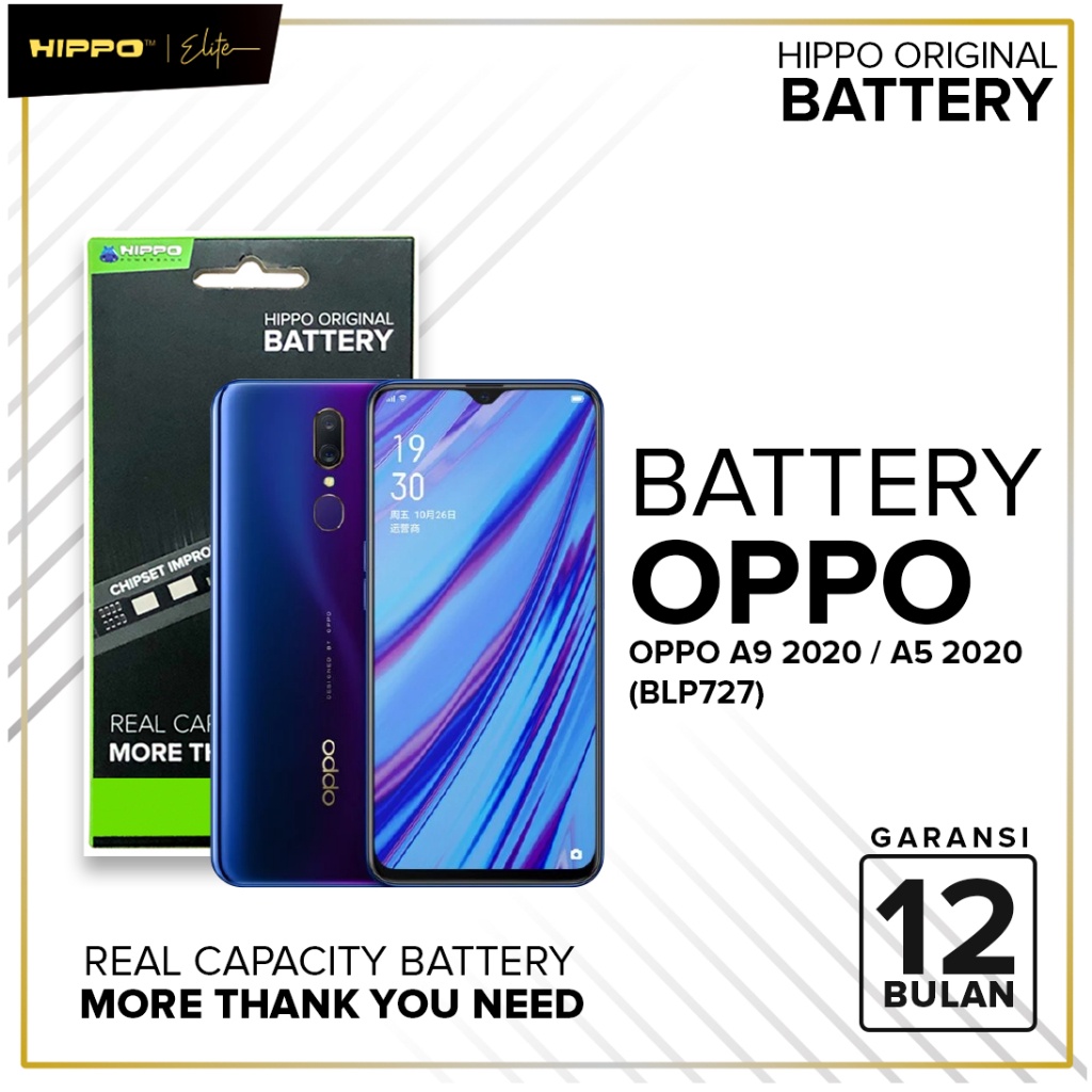 Jual Hippo Baterai Oppo A9 2020 / A5 2020 | BLP-727 | 5000MAH Original ...