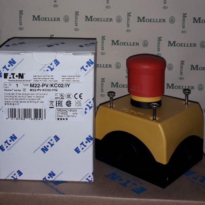 Jual Emergency Stop M22-PV/KC02/IY EATON Moeller | Shopee Indonesia